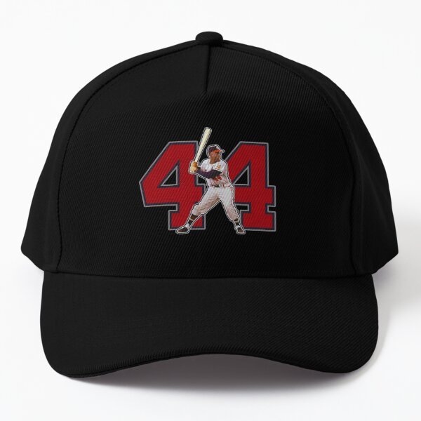 44 Hammerin Hank Original Baseball Cap Hat Casquette Printed Snapback Black