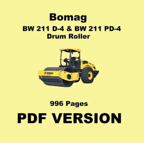 Bomag BW 211 D-4 + BW 211 PD-4 Drum Roller Workshop Service Repair Manual - PDF