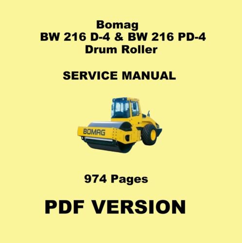 Bomag BW 216 D-4 & BW 216 PD-4 Drum Roller Workshop Service Repair ...