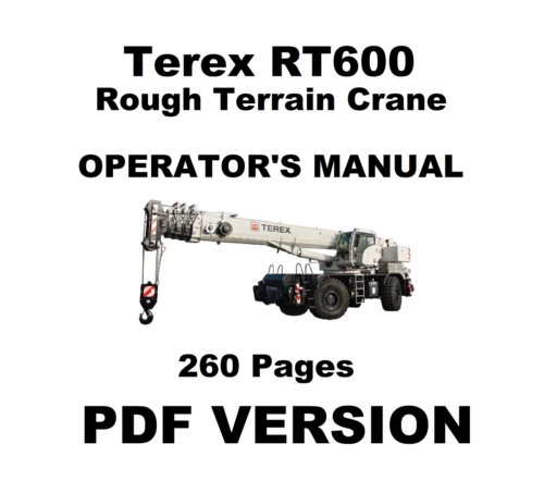 Terex RT600 Rough Terrain Crane (Incl. RCI 510) Operator Operation ...