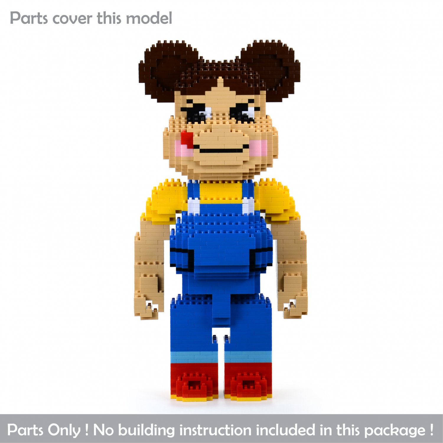 Milky Peco Bearbrick Brick Sculpture (JEKCA Lego Brick) DIY Kit