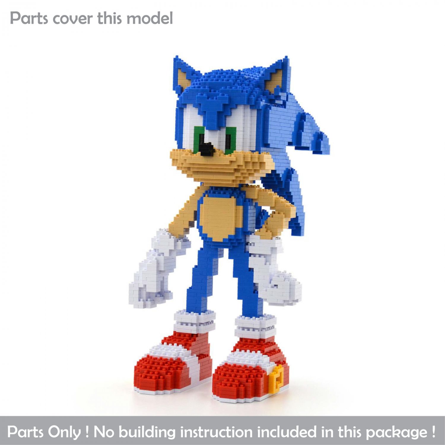 Sonic Boy Brick Sculpture (JEKCA Lego Brick) DIY Kit