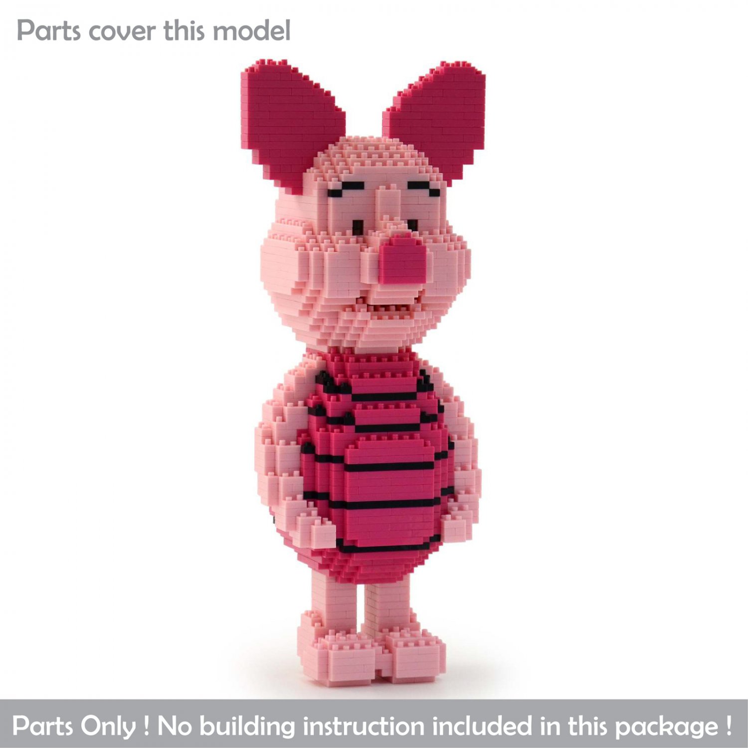 Piglet (Winnie the Pooh) Brick Sculpture (JEKCA Lego Brick) DIY Kit