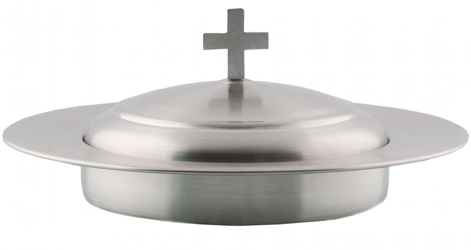 Communion Ware Holy Stacking Bread Plate With A Lid - Stainless Steel ...