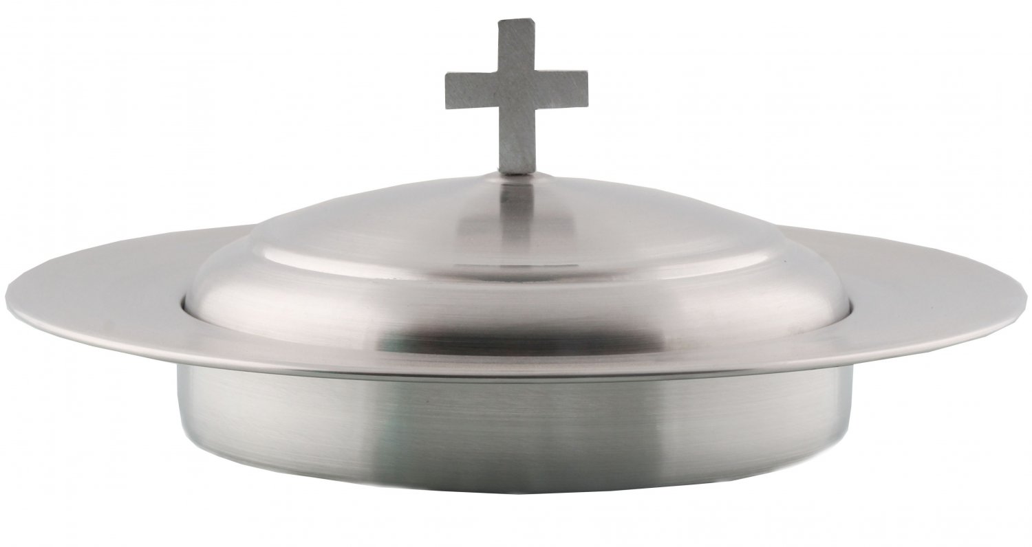 Communion Ware Holy 5 Stacking Bread Plate With A Lid - Stainless Steel ...