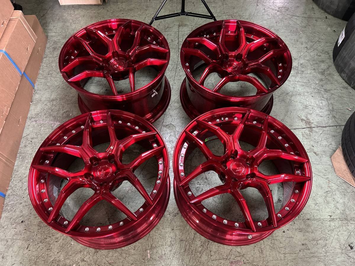 JDM BC FORGED BC Forged red red color forged wheel BMW F80 F82 M3 M4 1 ...