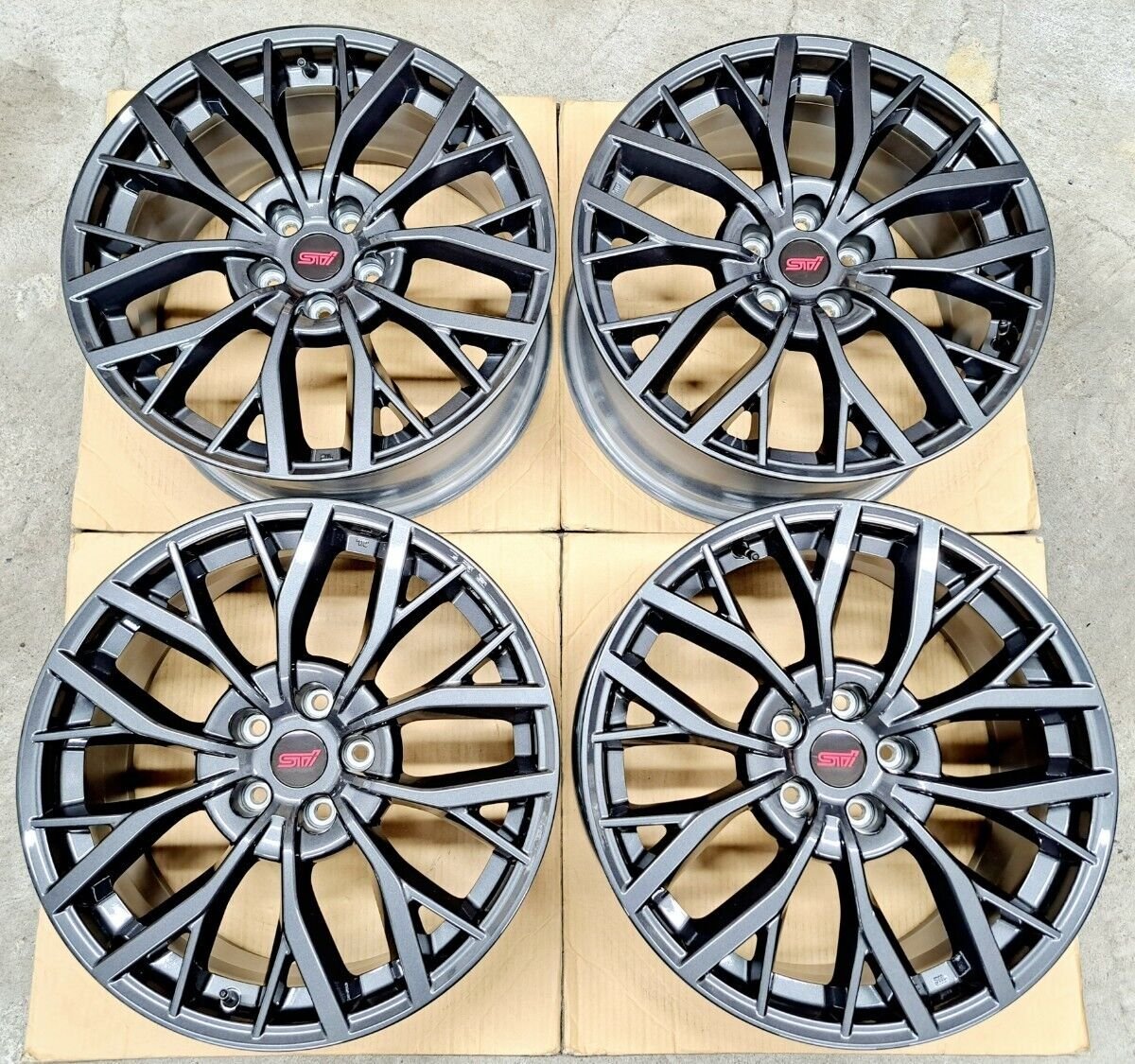 JDM Subaru WRX STI late model genuine 19 inch 8.5J wheel 4wheels set B ...