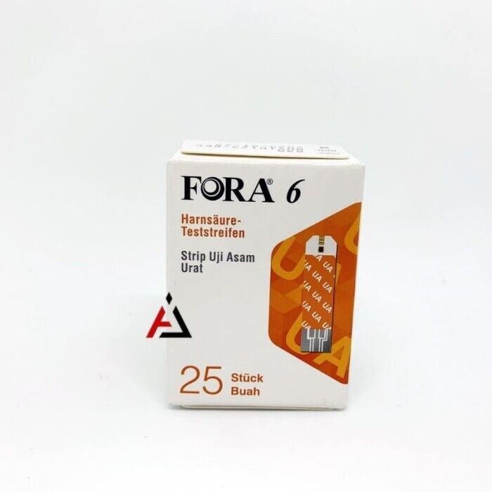 1 Box ( 25 Strips ) Fora 6 Plus/Connect URIC ACID Test Strips - EXP 2025