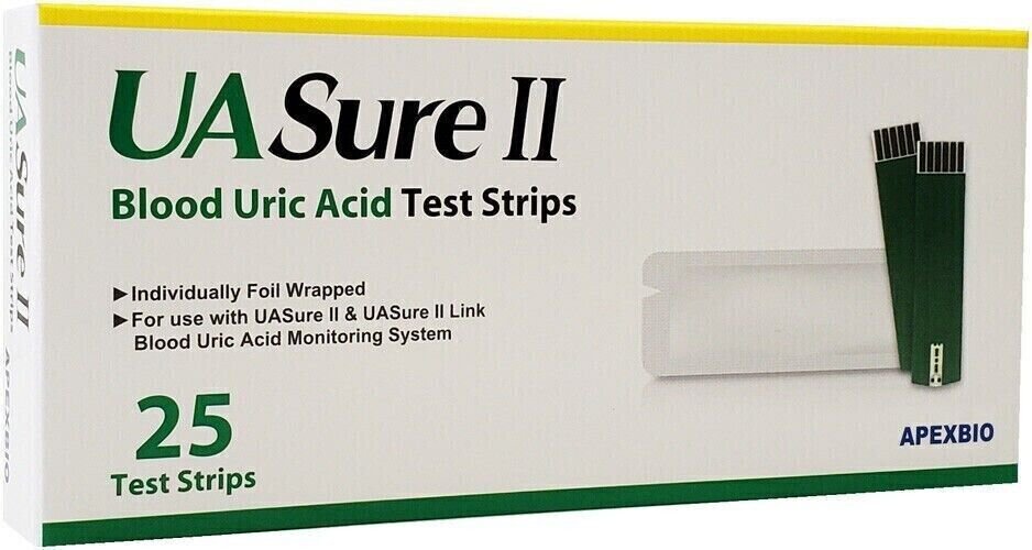 UASure II Uric Acid Test Strips For UA Sure Device. Box of 25 - EXP 09/2024