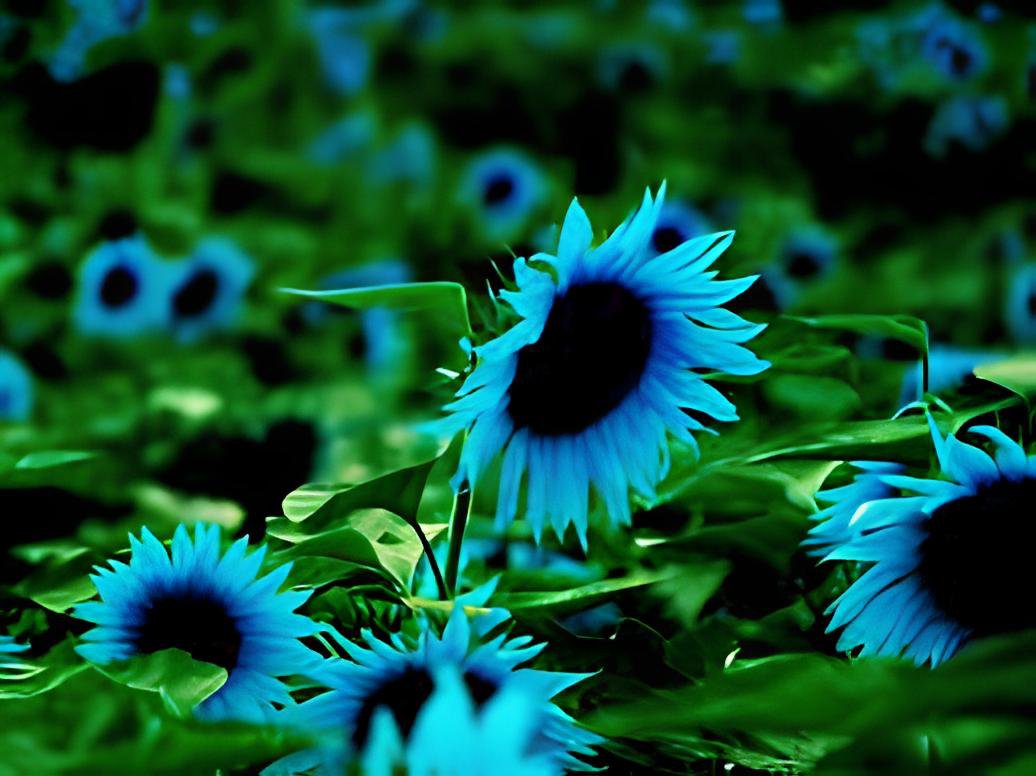 100 Seeds Dwarf Sunflower Blue Flowers Fresh Seeds