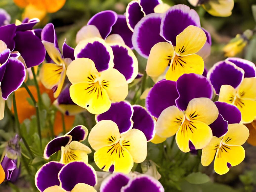 40 Seeds Rare Yellow Purple Pansy Flowers Fresh Seeds