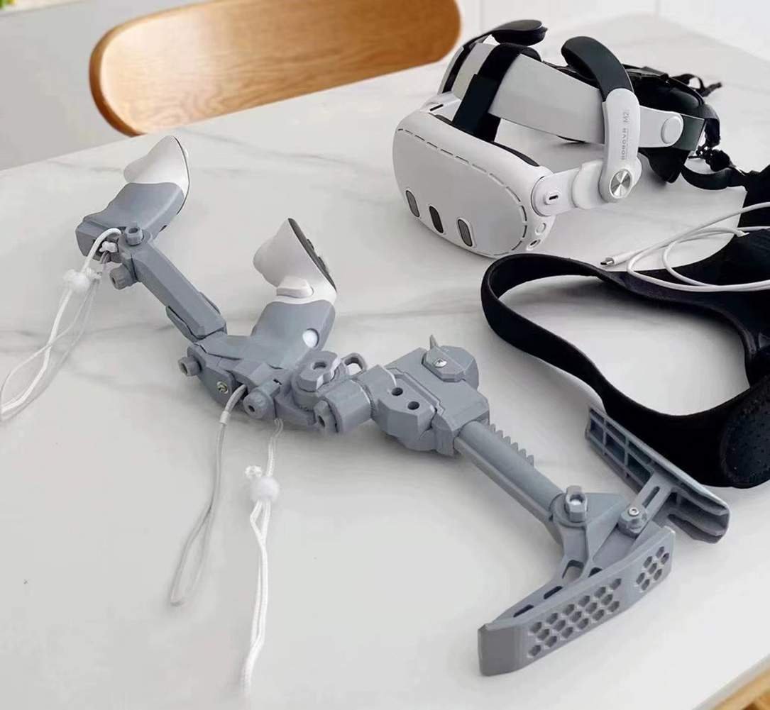 New DIY 3D Printed VR Gunstock Holder Mount Magnetic-Split For Meta Quest 3