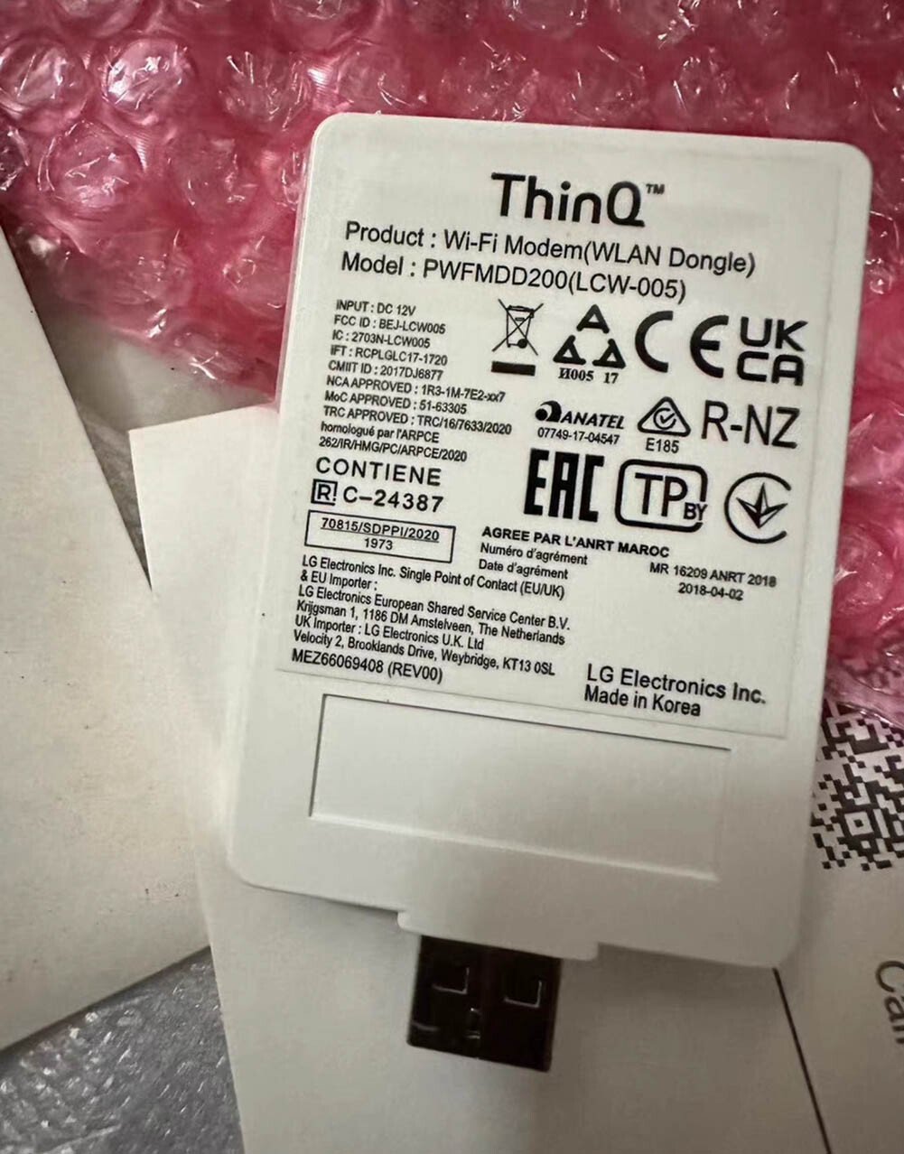 LG Wi-Fi Interface PWFMDD200 for SmartThinQ™ ThinQ Remote Monitoring Apps NEW