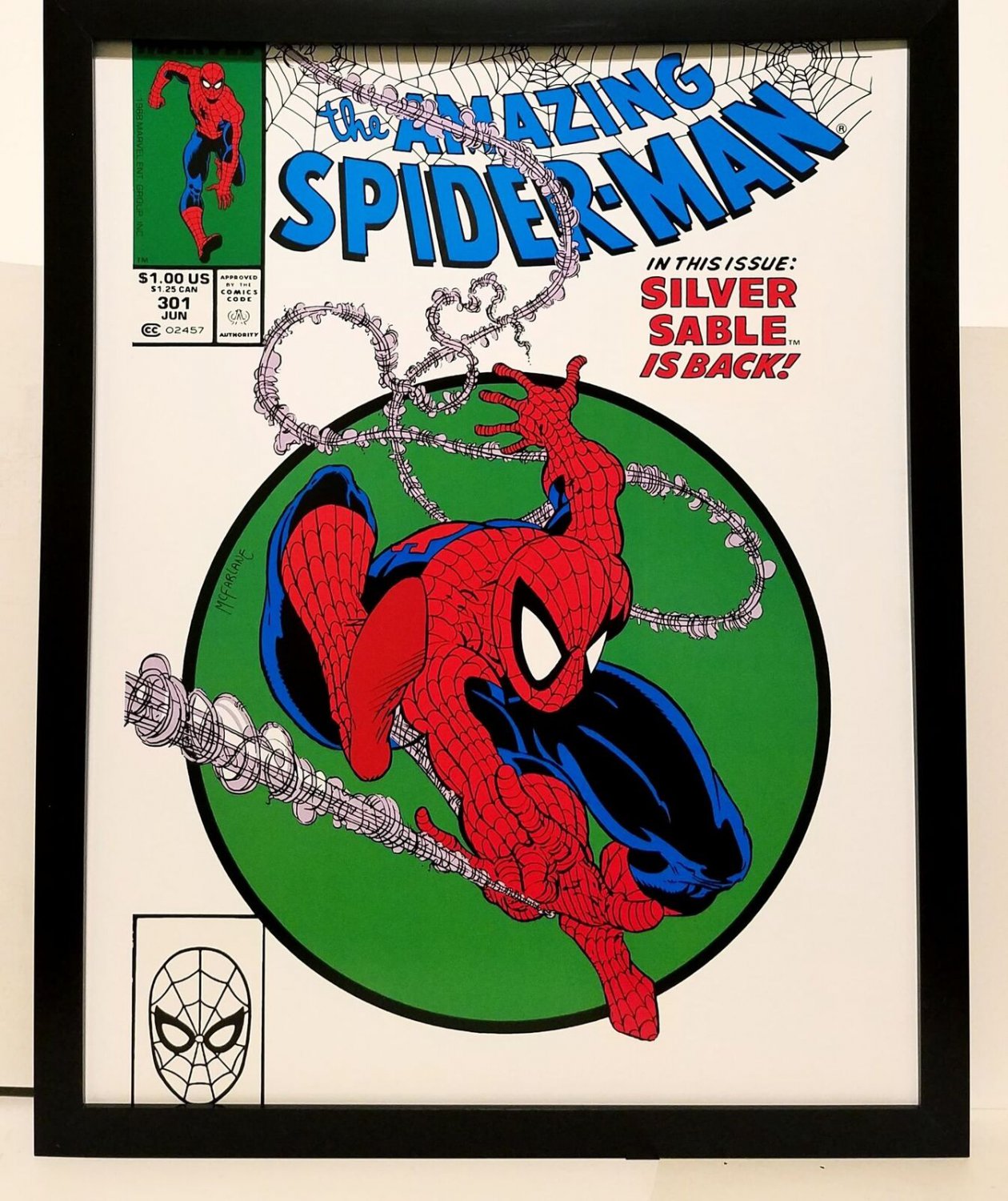 Amazing Spider-Man #301 by Todd McFarlane 11x14 FRAMED Marvel Comics ...