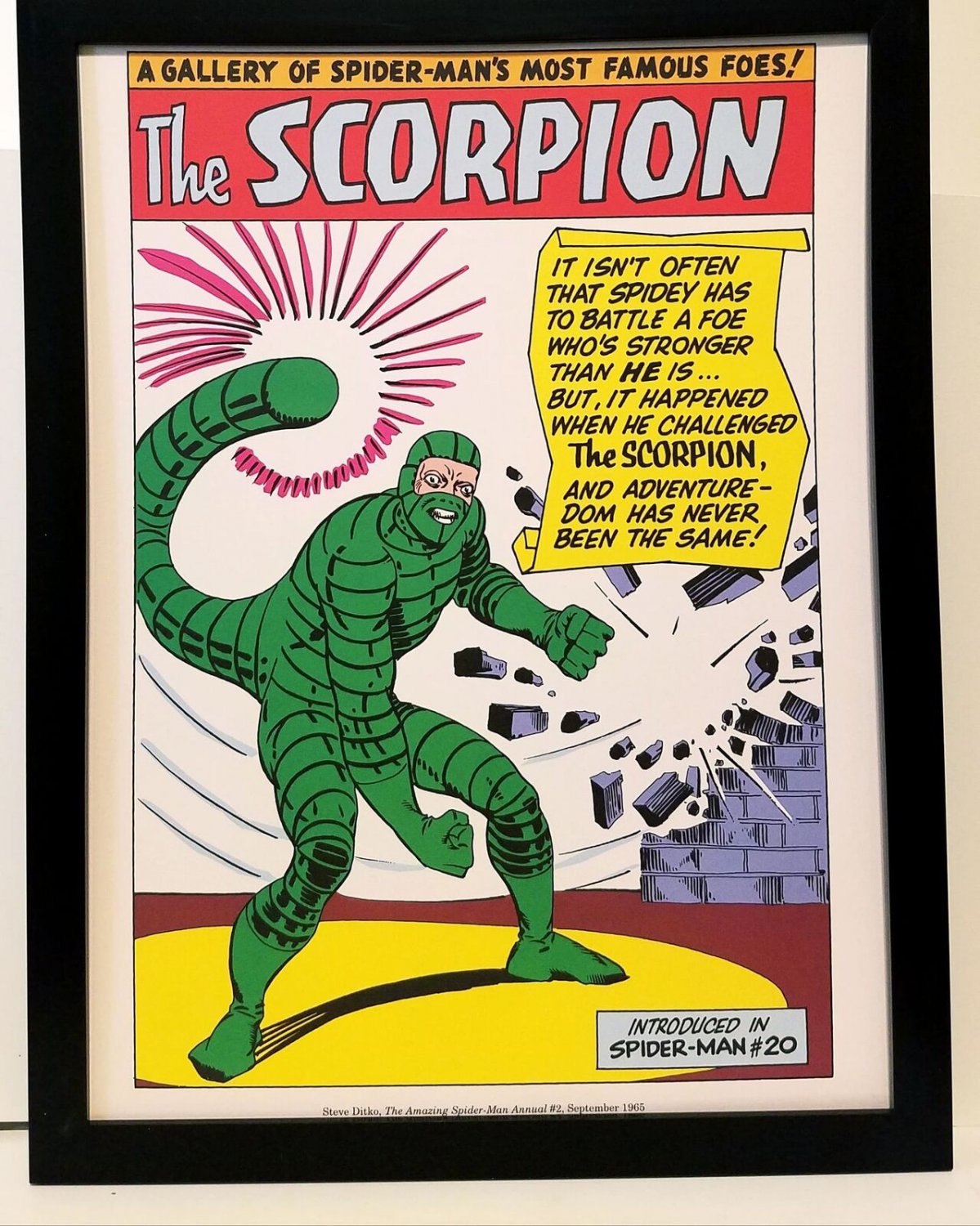 Spider-Man Scorpion by Steve Ditko 9x12 FRAMED Marvel Comics Vintage ...
