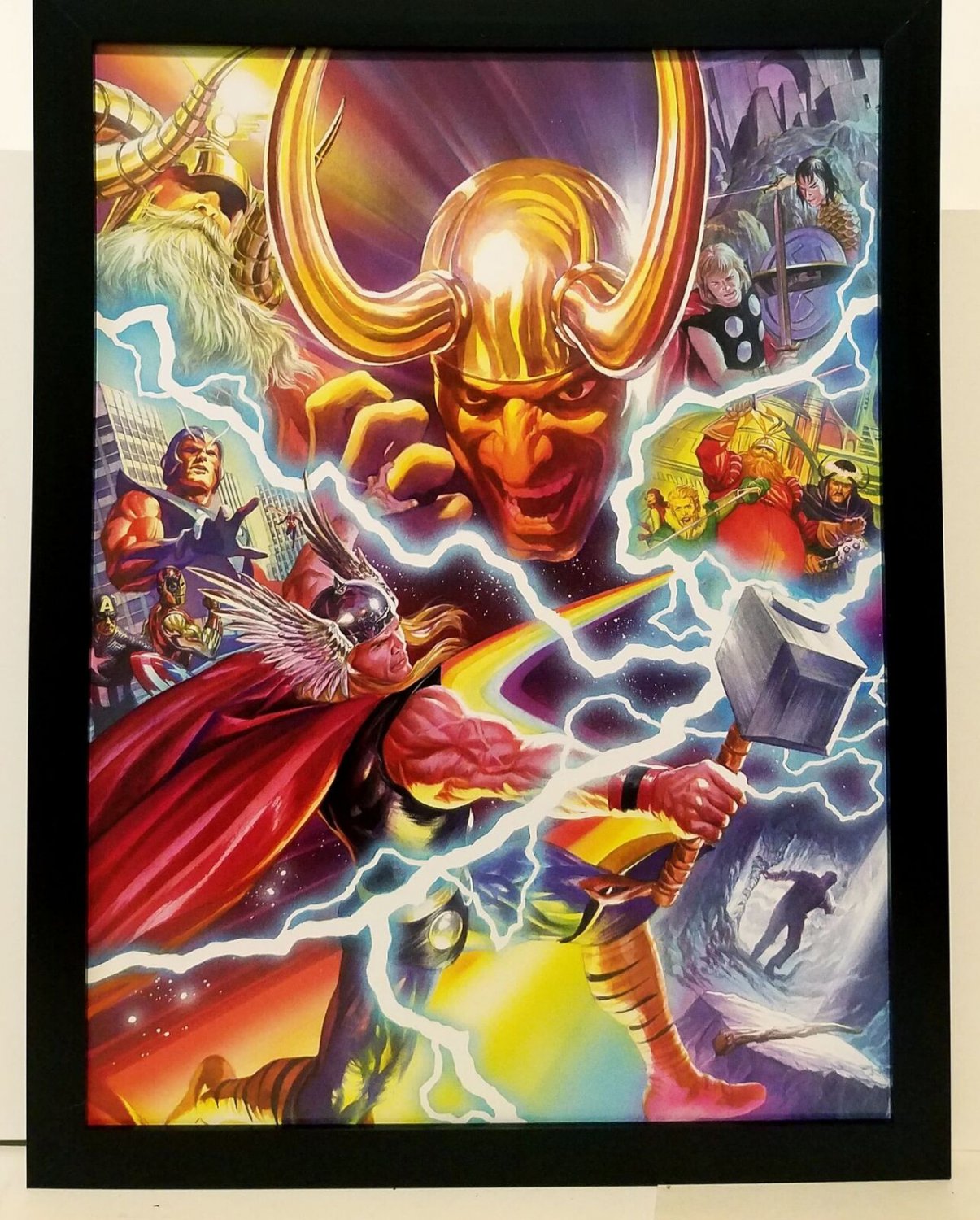 Mighty Thor vs. Loki by Alex Ross 9x12 FRAMED Marvel Comics Art Print ...