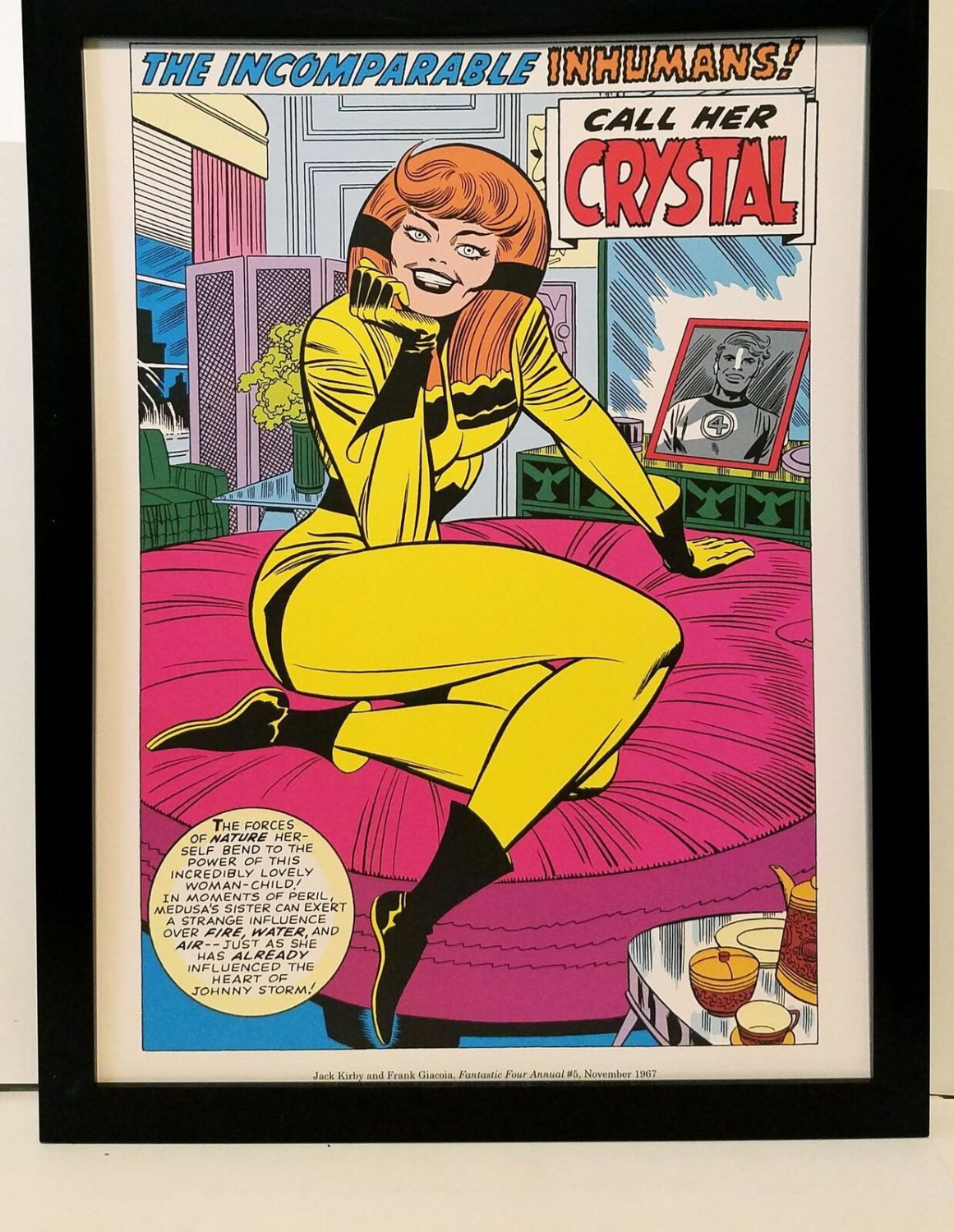 Inhumans Crystal by Jack Kirby 9x12 FRAMED Marvel Comics Vintage Art Print Poste