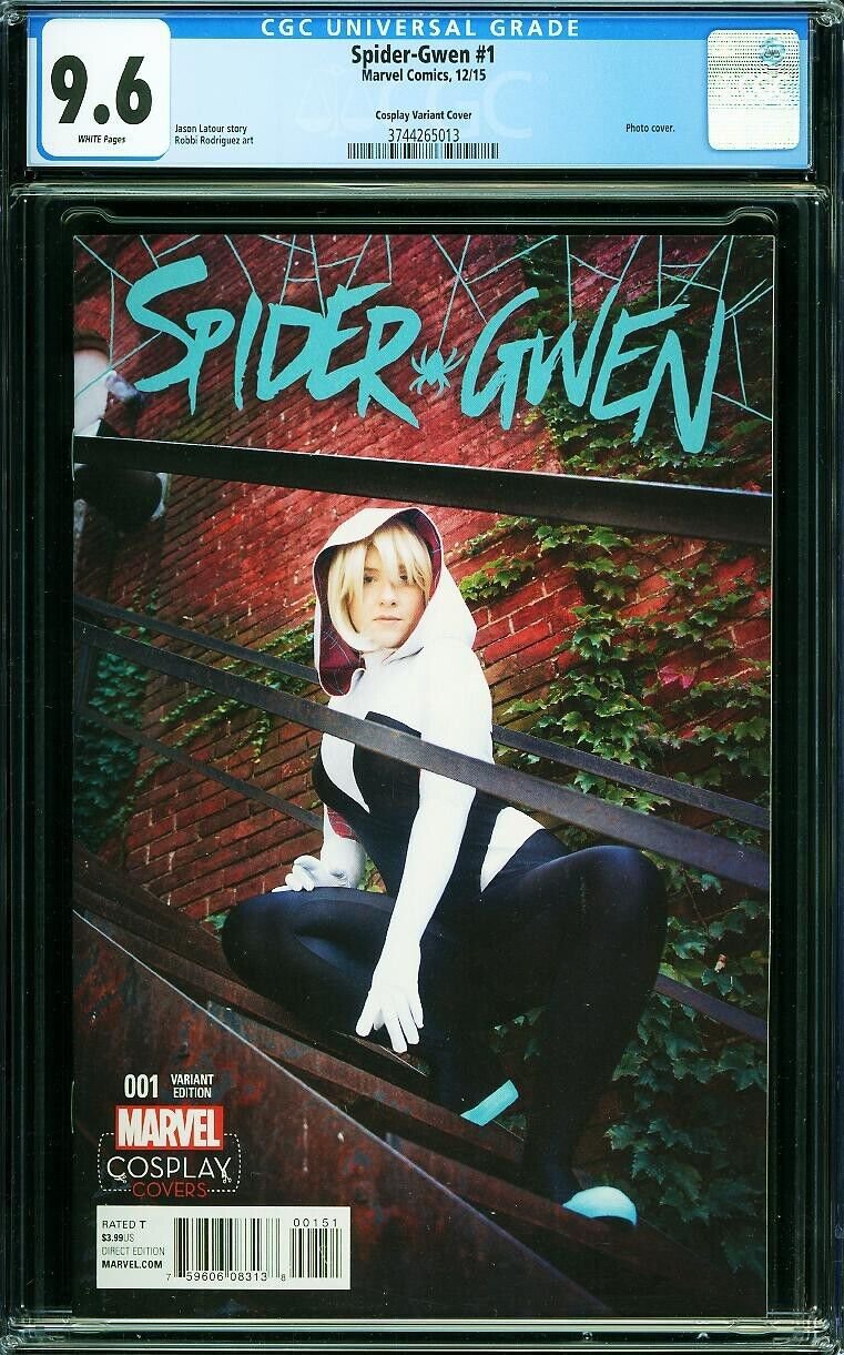 SPIDER-GWEN #1 CGC 9.6 (Cosplay Variant, 2nd appearance of Gwenom, 2015 ...