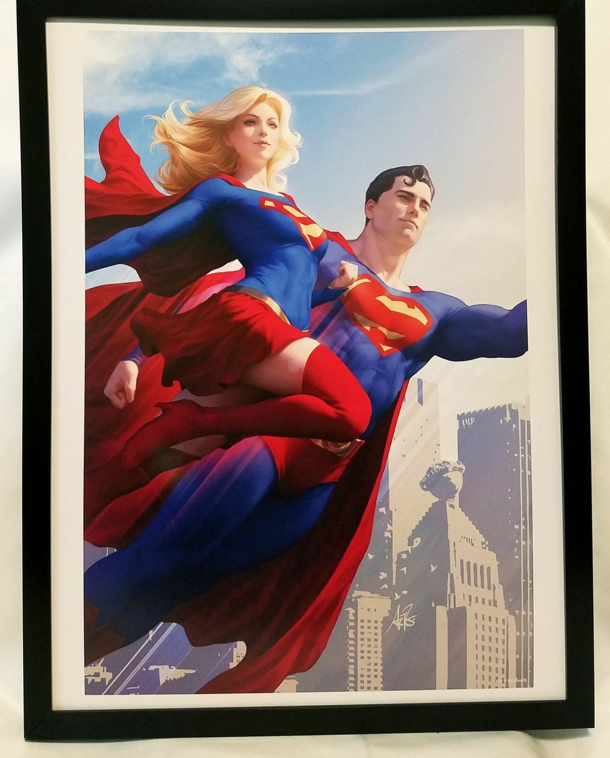 Supergirl & Superman by Stanley Artgerm Lau FRAMED 12x16 Art Print DC ...