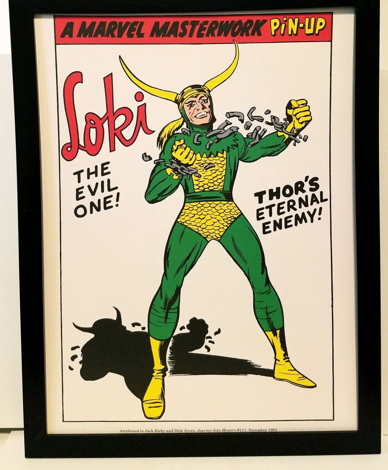 Loki by Jack Kirby 9x12 FRAMED Marvel Comics Vintage Art Print Poster ...