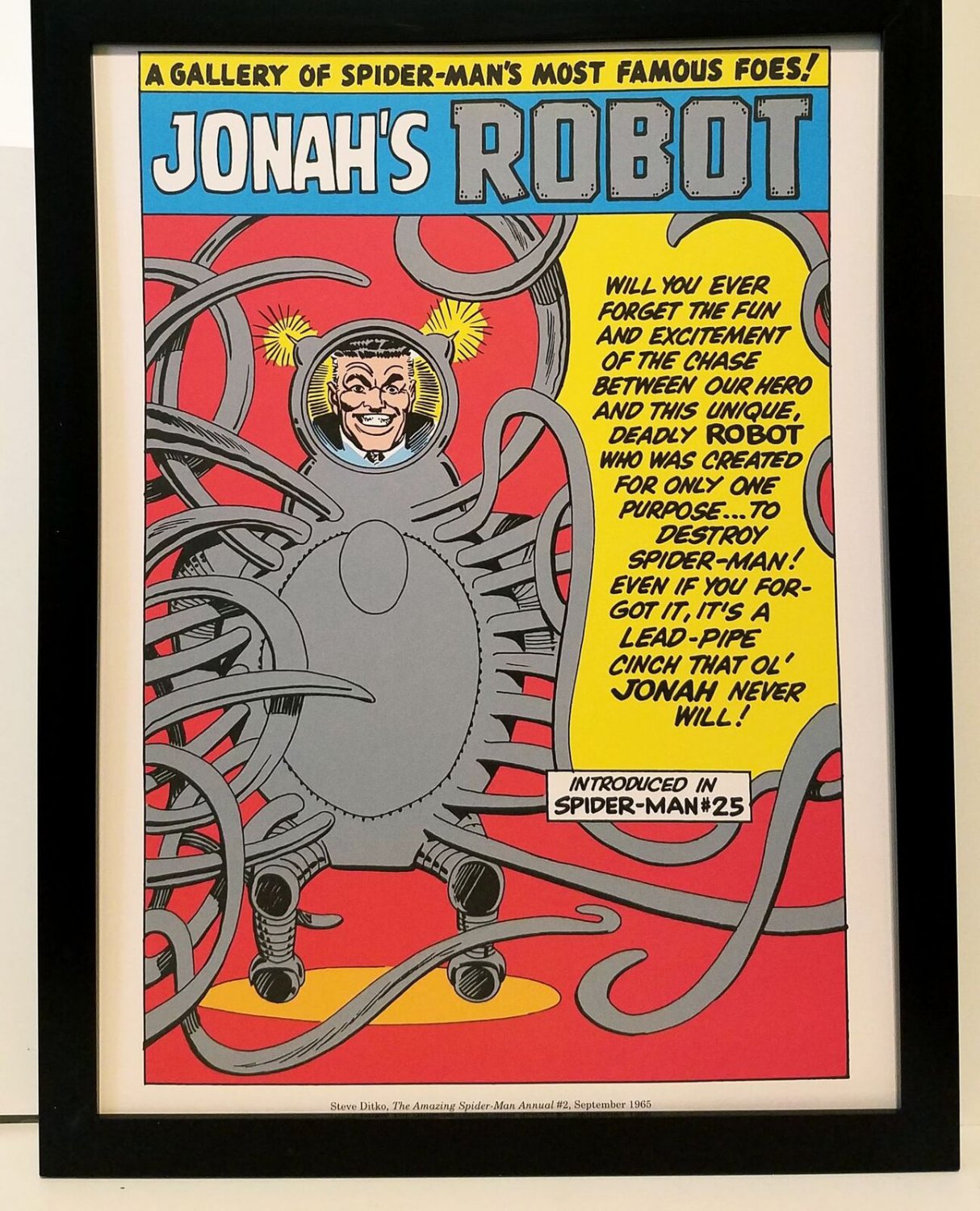 Spider-Man Slayer Robot by Steve Ditko 9x12 FRAMED Marvel Comics ...