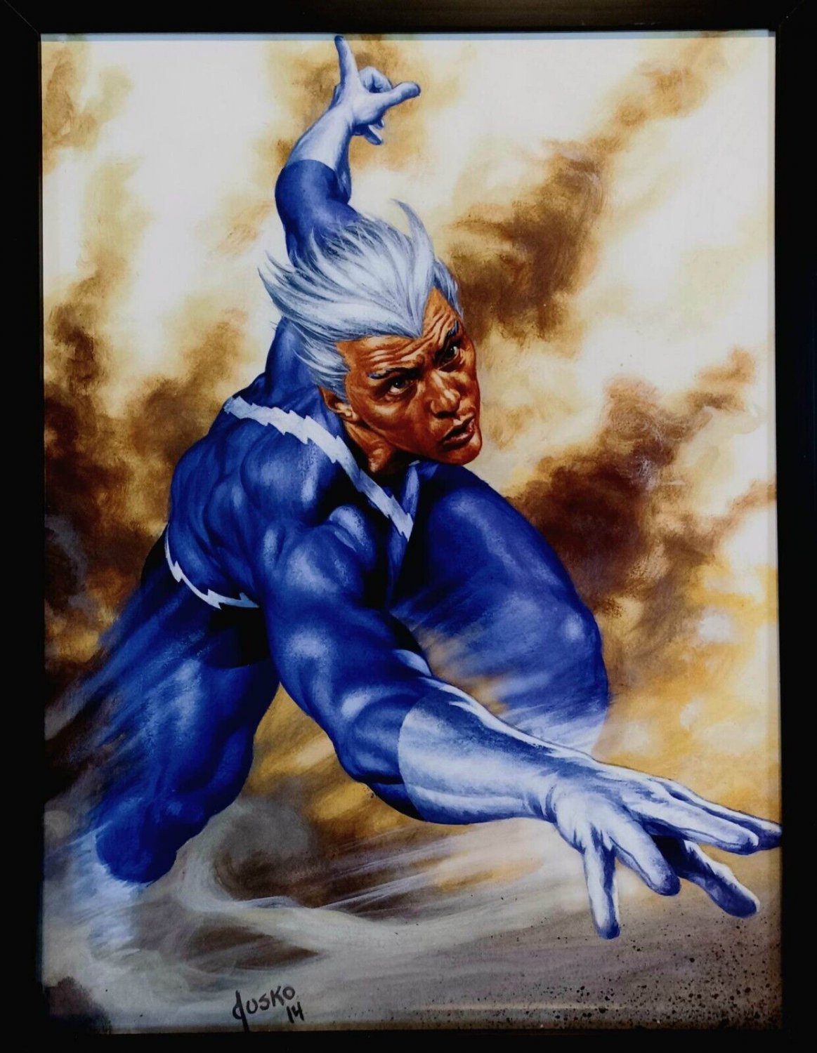 Quicksilver Marvel Masterpieces by Joe Jusko 9x12 FRAMED Comics Art ...