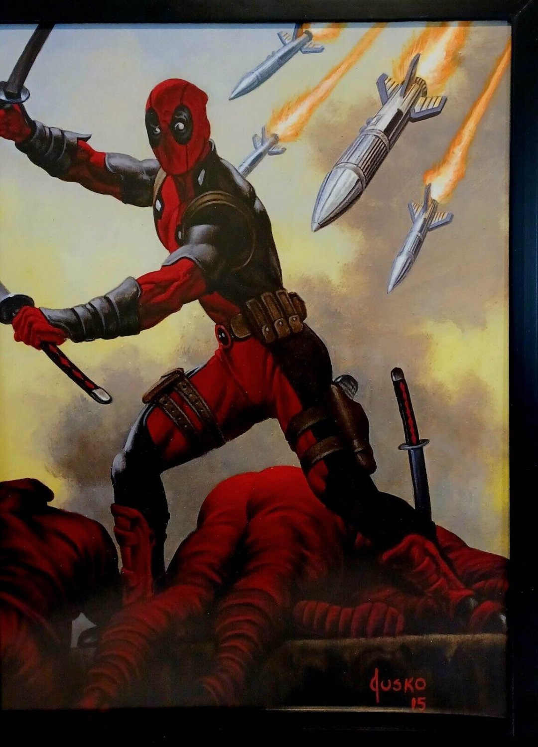 Deadpool Marvel Masterpieces by Joe Jusko 9x12 FRAMED Comics Art Print ...