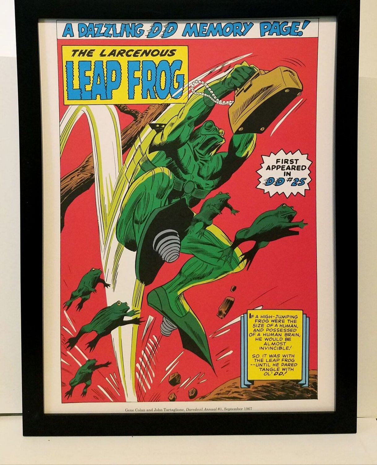 Daredevil Leap Frog by Gene Colan 9x12 FRAMED Marvel Comics Vintage Art ...