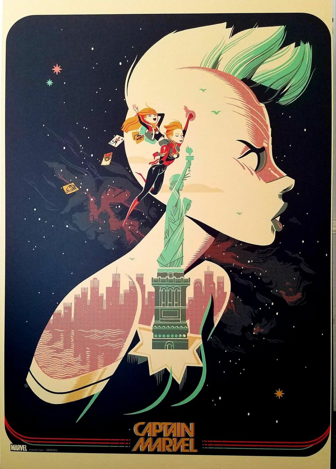 Captain Marvel by Glen Brogan MONDO 11x16 Art Poster Print Marvel Comics Ms