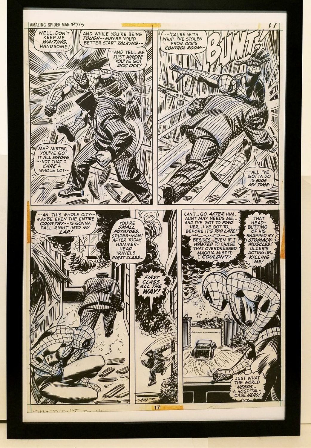 Amazing Spider-Man #115 pg. 17 John Romita 11x17 FRAMED Original Art ...
