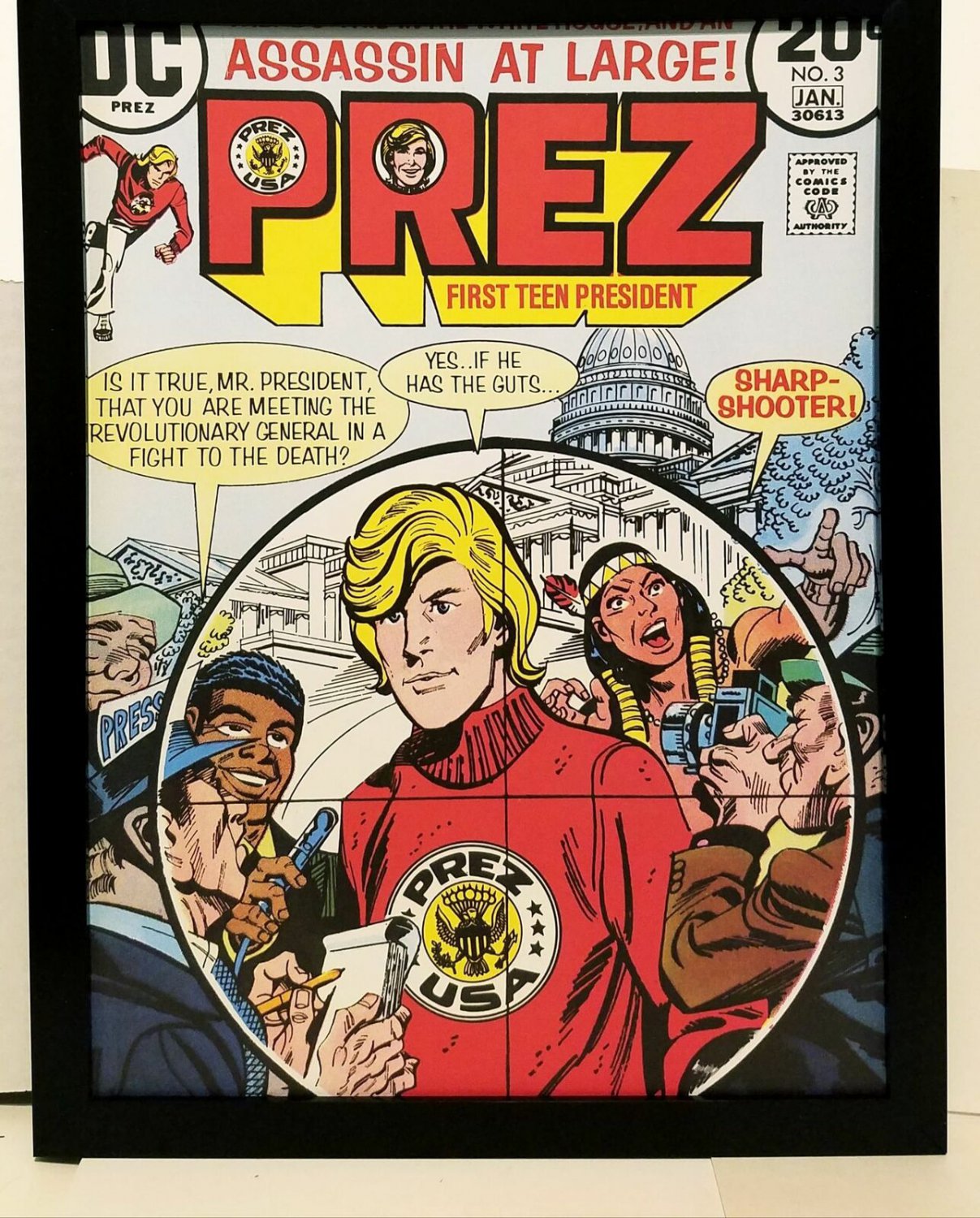 Prez #3 by Jerry Grandenetti 9x12 FRAMED Vintage DC Comics Art Print Poster