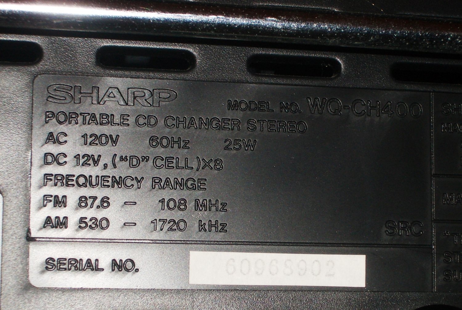 Sharp Boombox Model WQ-CH400 Vintage 1990's AM/FM, Cassette, 5 CDs ...