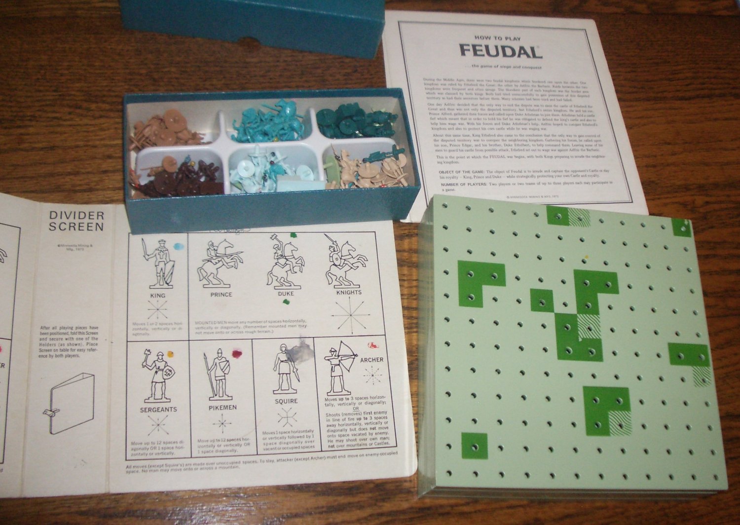 FEUDAL Bookshelf Board Game 1969 3M Vintage Roleplaying Game