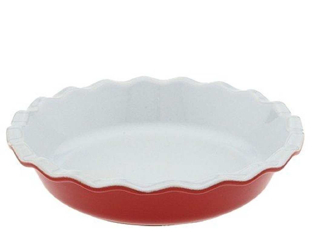 Emile Henry 9 Inch Pie Dish Cerise Red Stoneware Bakeware