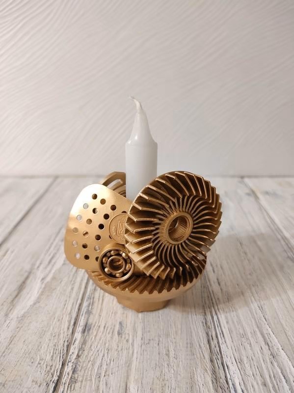 Vintage Steampunk Candle Holder - Handcrafted Gold-Plating Metal Tea ...