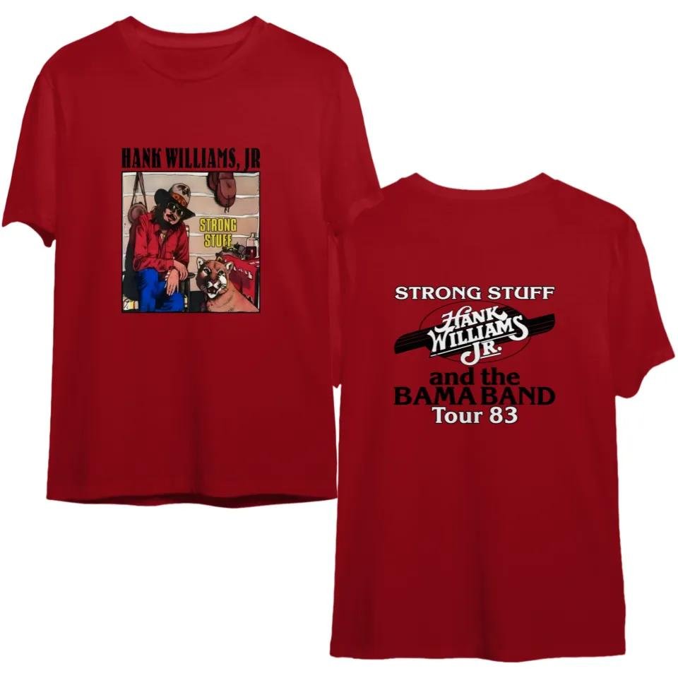 1983 Hank Williams Jr. & The Bama Band Strong Stuff Tour T-Shirt ...