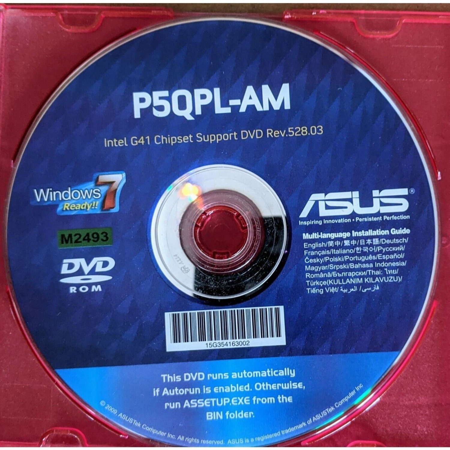 Asus Motherboard P5QPL-AM Driver DVD
