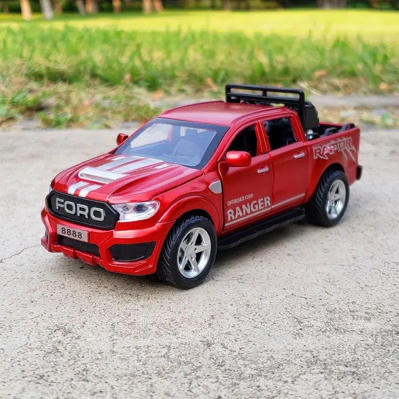 RCY 1:32 Ford Raptor F350 Pickup Alloy red Car Offroad Diecast Sound ...