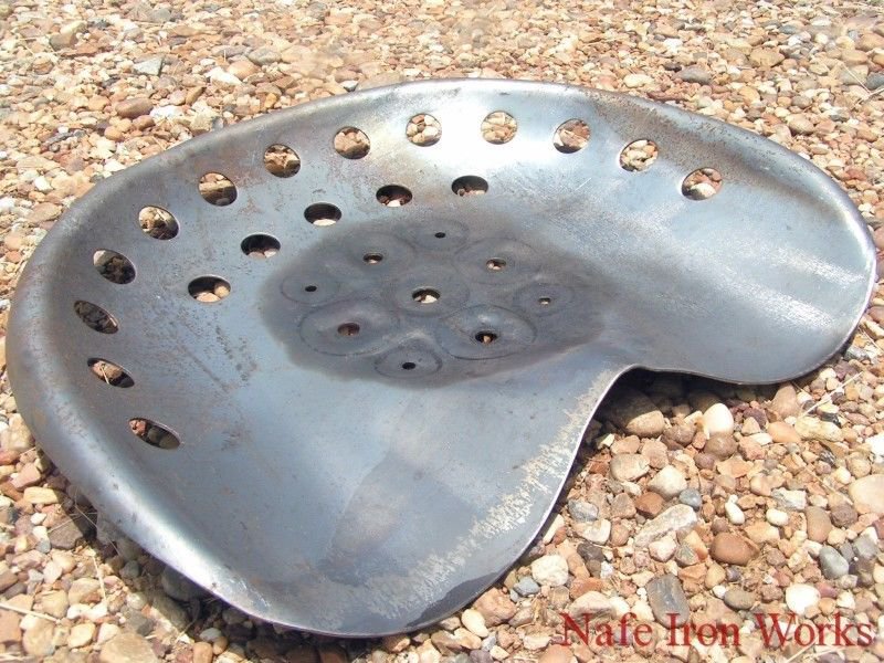 FOUR STEEL tractor seats Metal Farm or bar stool tops Pan Style Large ec