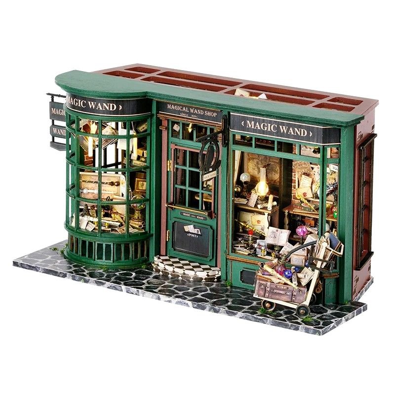 Magic Doll House with Furniture and LED Light, Miniature Shop Kit, DIY ...