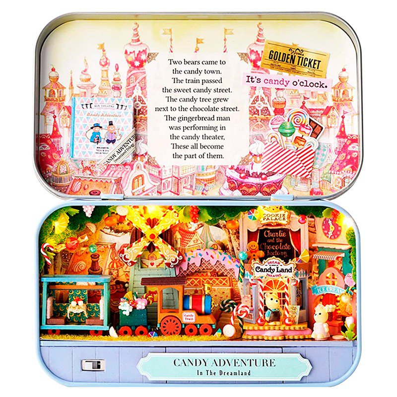 Miniature Theatre Box with LED Light, Candy Adventure Model, Diorama in ...