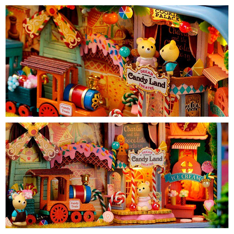 Miniature Theatre Box with LED Light, Candy Adventure Model, Diorama in ...