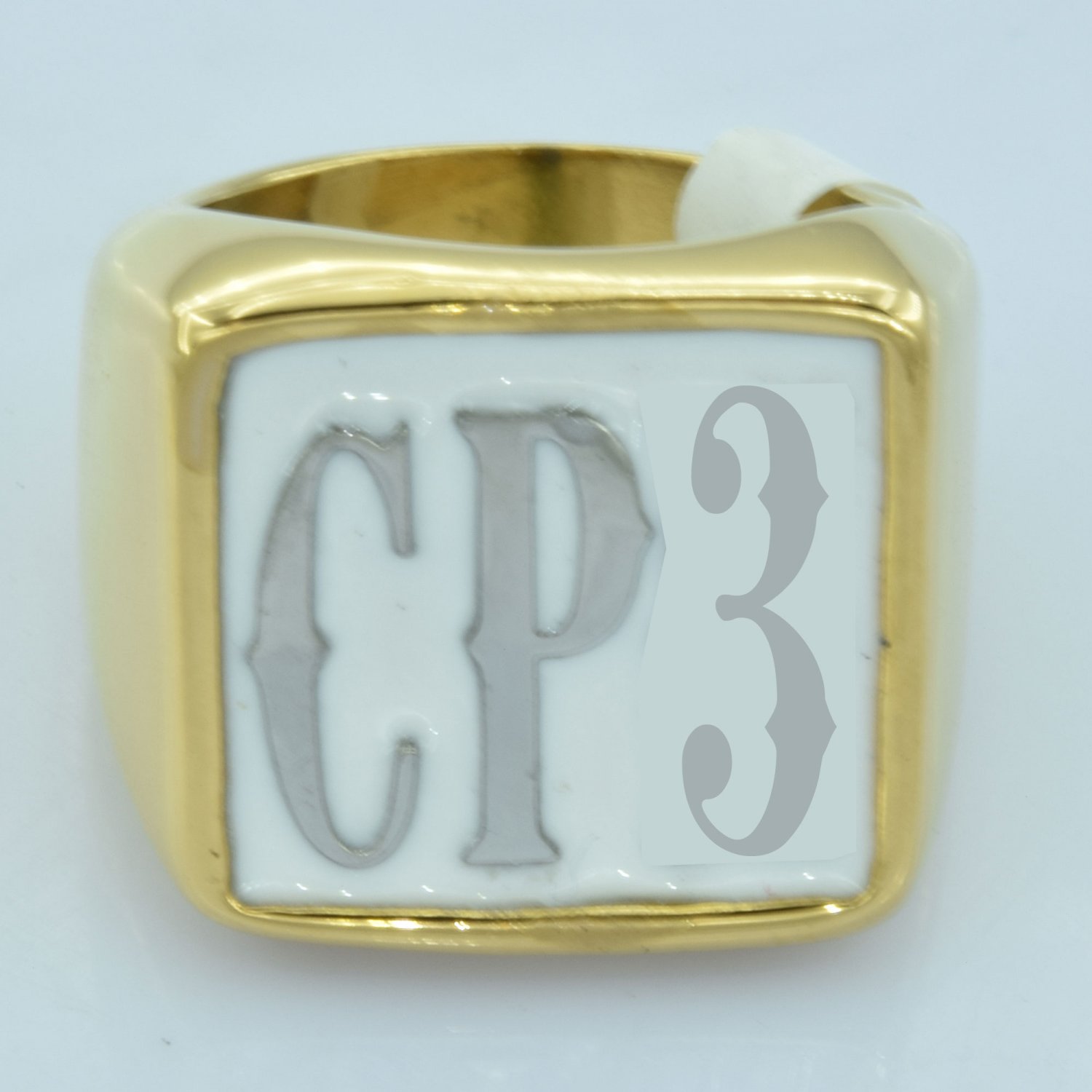 Square 3 Block Letters Ring Custom Initials Memorial Name gift S3GBSL