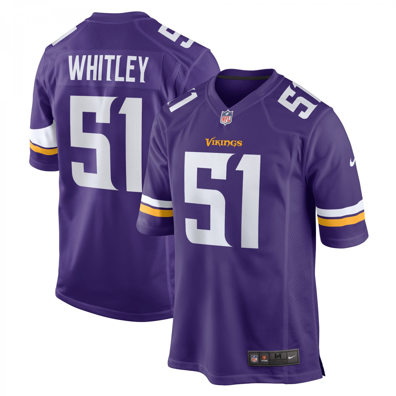 Benton Whitley Minnesota VikingsHome Game Player Jersey - Purple