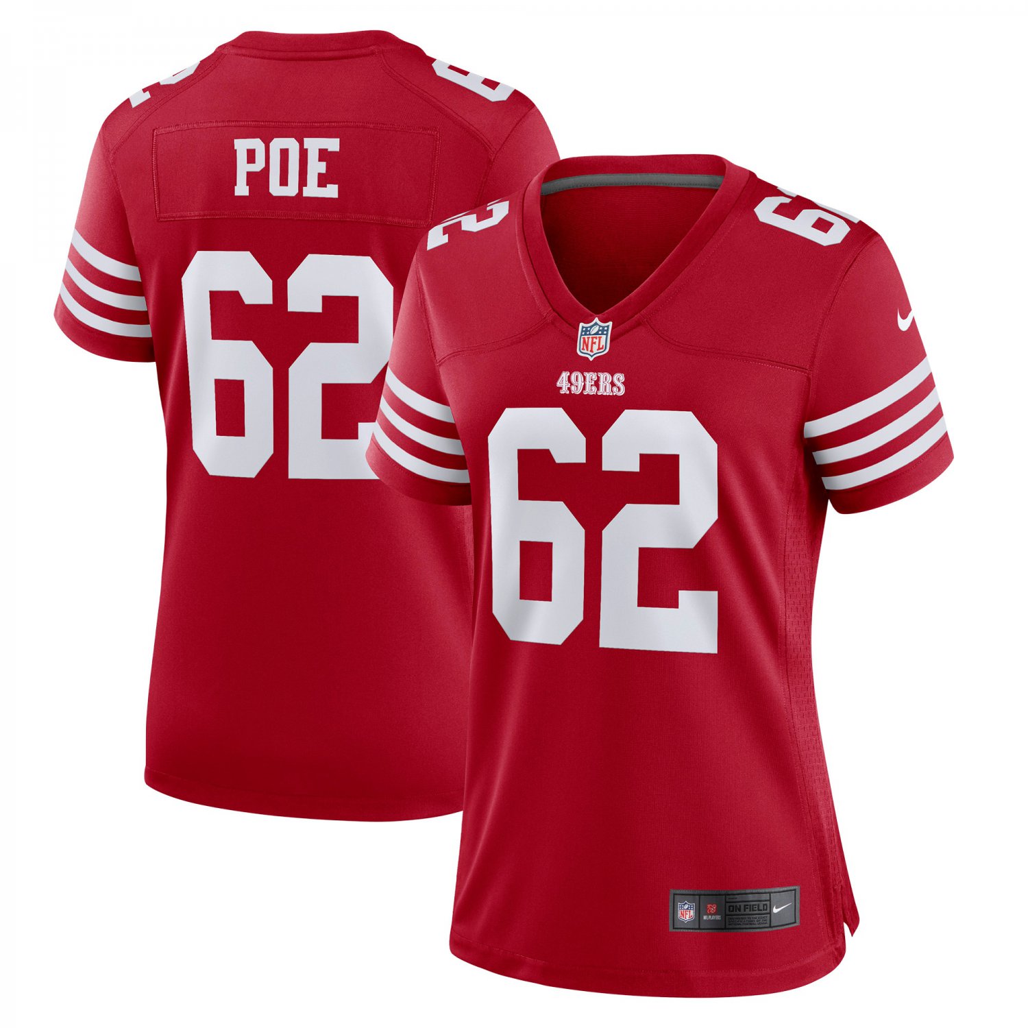 Jason Poe San Francisco 49ers Women's Game Player Jersey - Scarlet