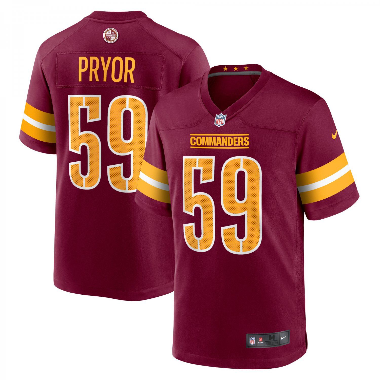 Joshua Pryor Washington CommandersTeam Game Jersey - Burgundy
