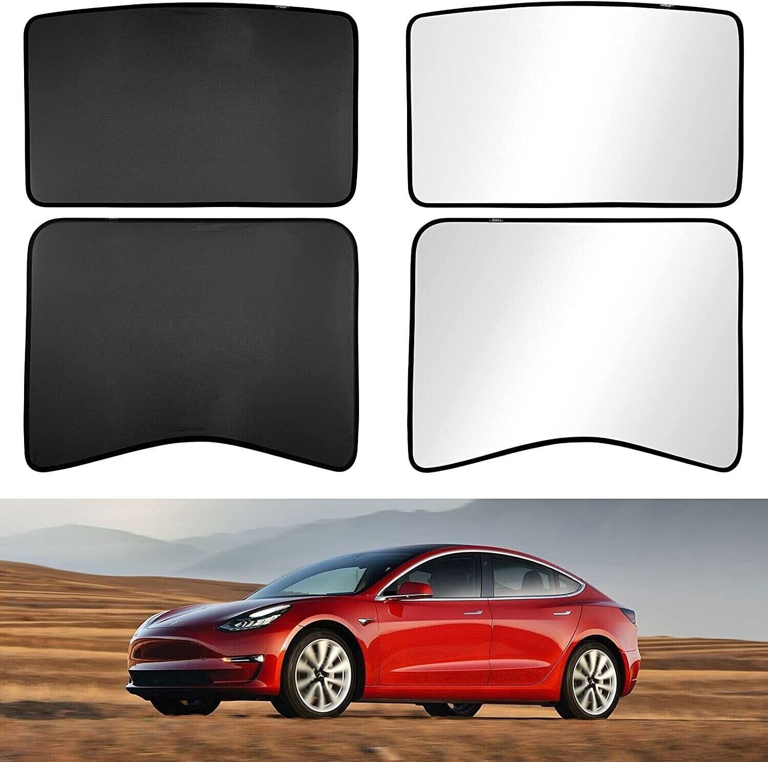 For 2021 Tesla Model 3 Glass Roof Sunshade UV Reflection Heat Blocking ...