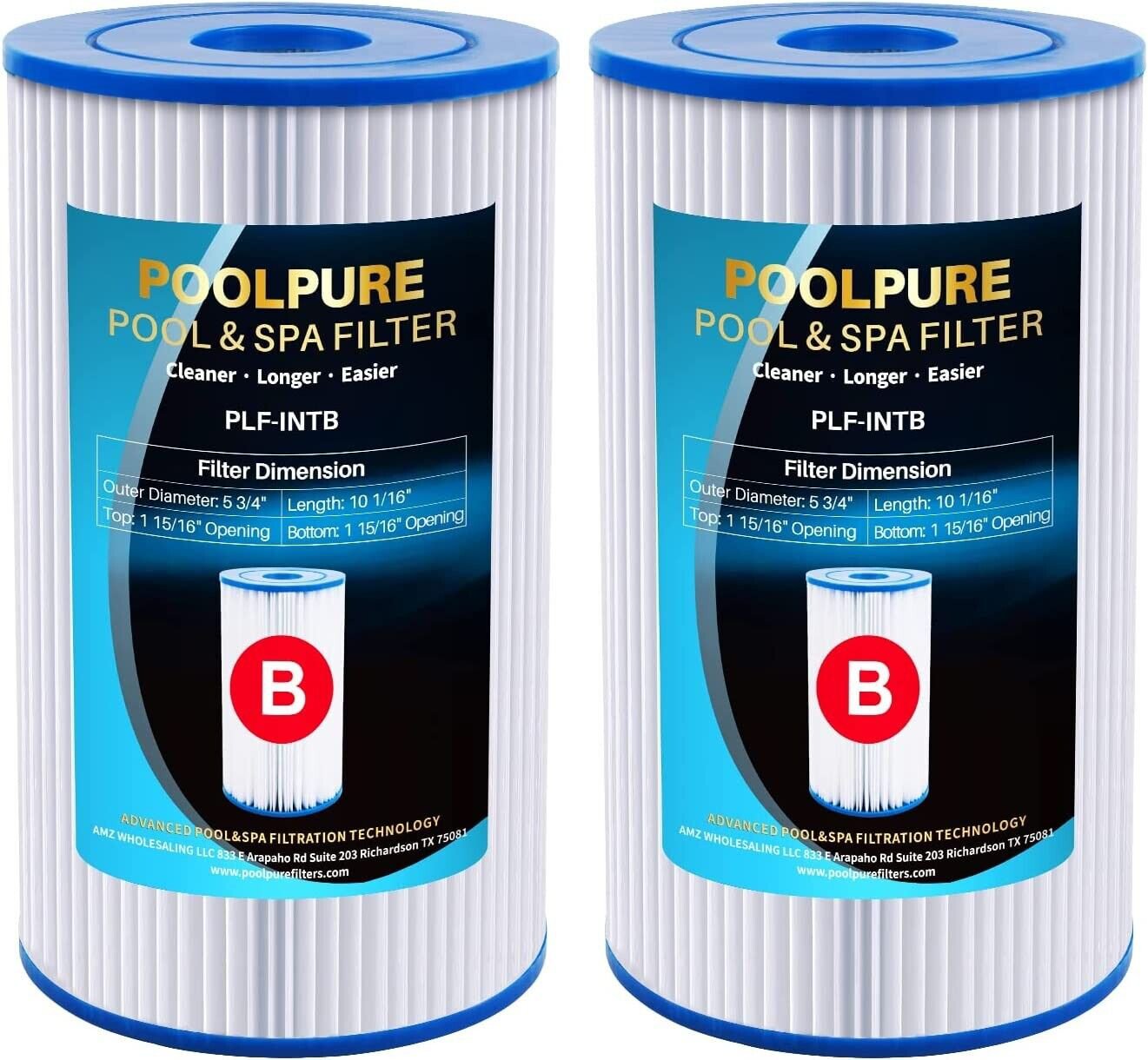 PoolPure Pool and Spa Filtration Filters - PLF-INTB - Intex type B, 29005E
