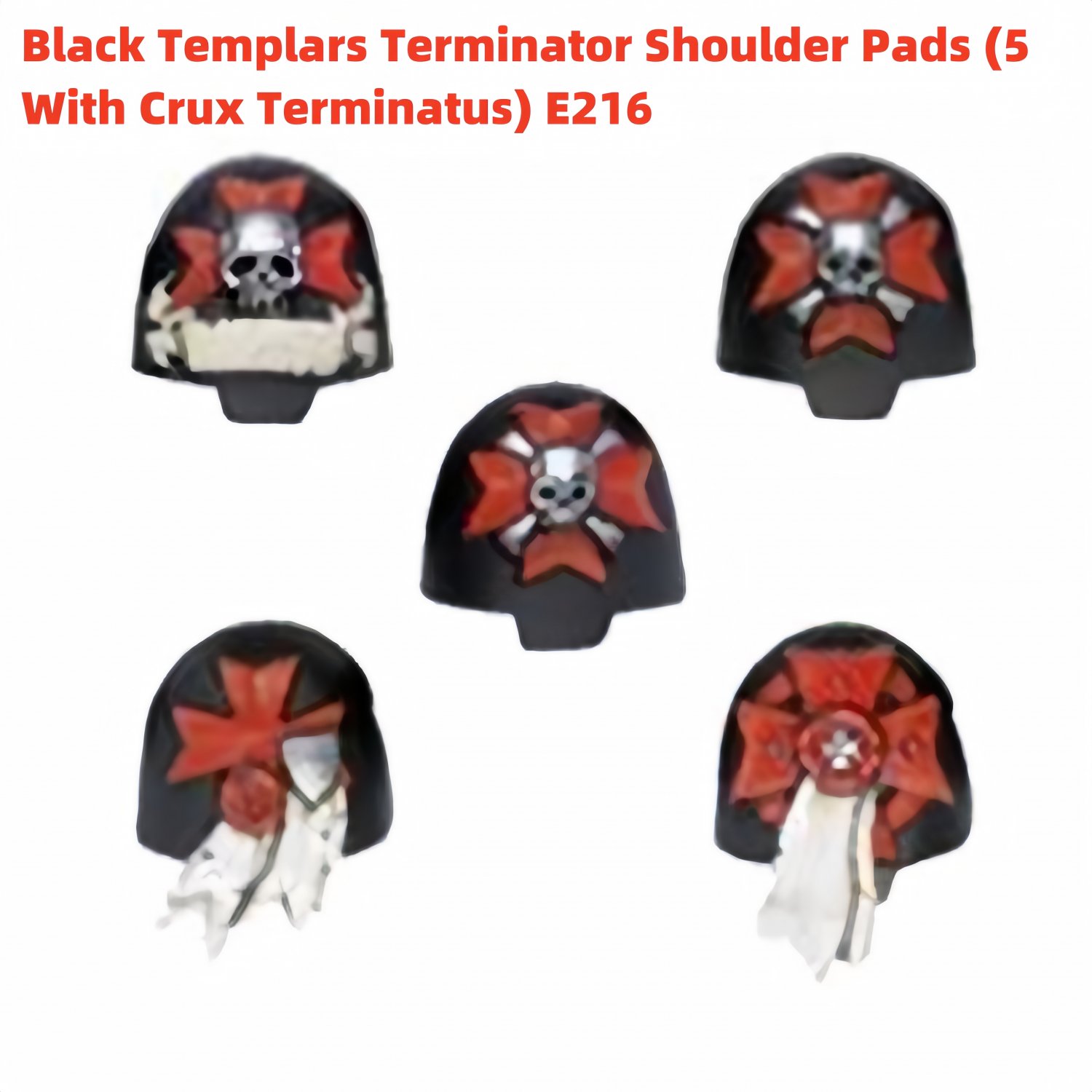Black Templars Terminator Shoulder Pads (5With Crux Terminatus) E216