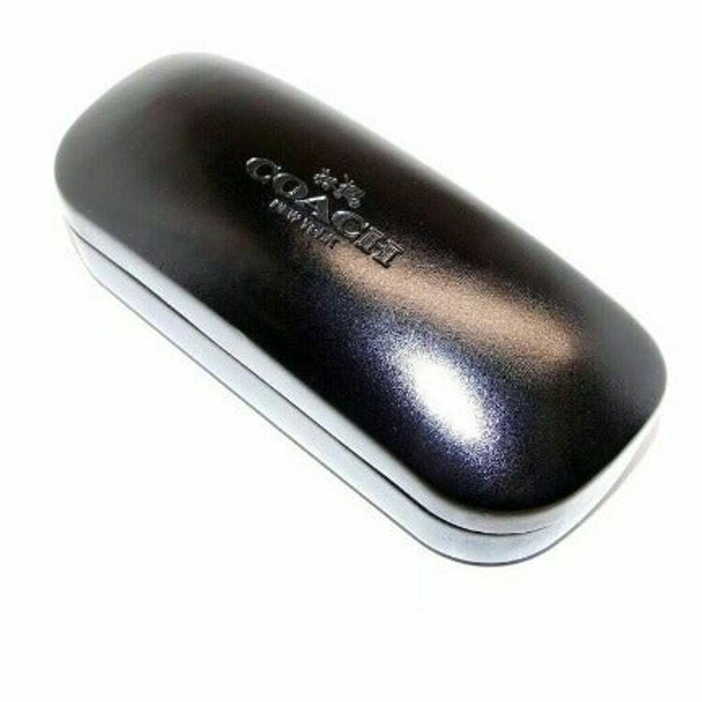 COACH BLACK HARD LEATHER CLAMSHELL GLASSES CASE FAST SHIPPING